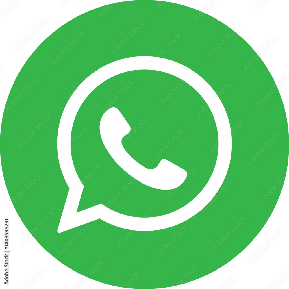 Whatsapp mobile app icon and logo on transparent background, vector ...