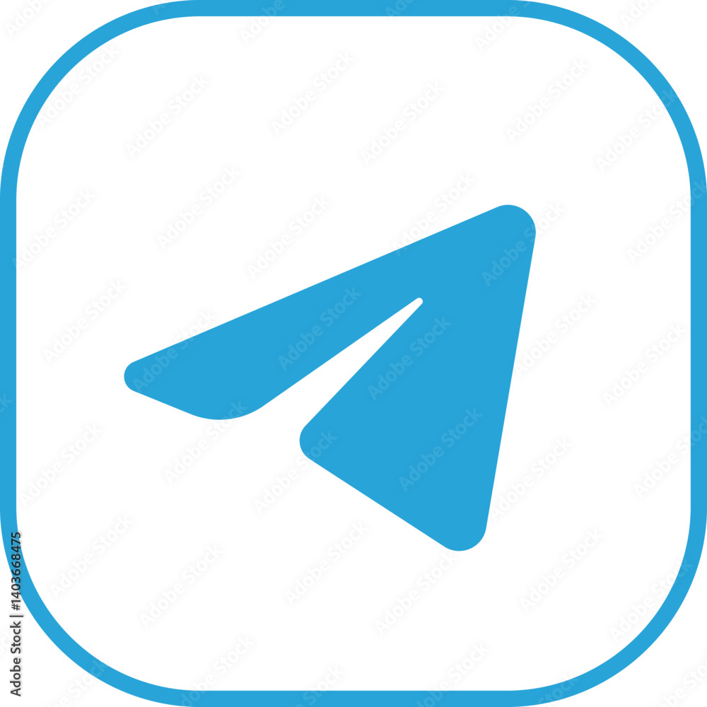 Telegram icon. Social media editorial flat vector isolated on ...