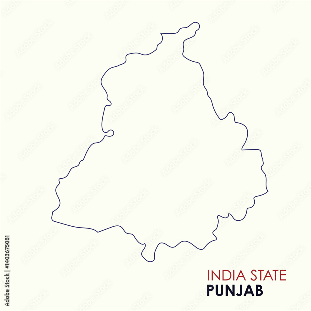 Map of Punjab, Outline Map of Punjab with Indian Map, Punjab state of ...