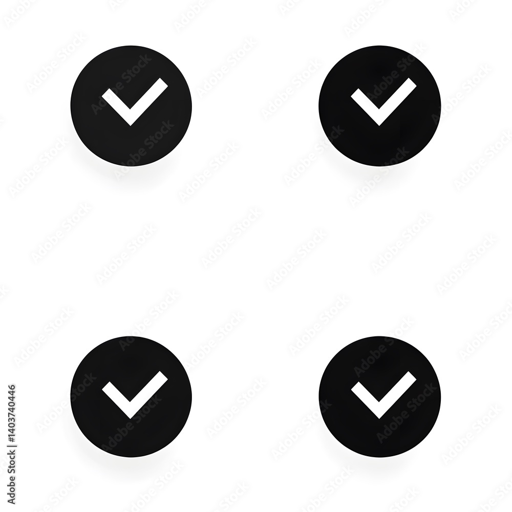 Yes no check box list marker ticks icons vector isolated, x close ...