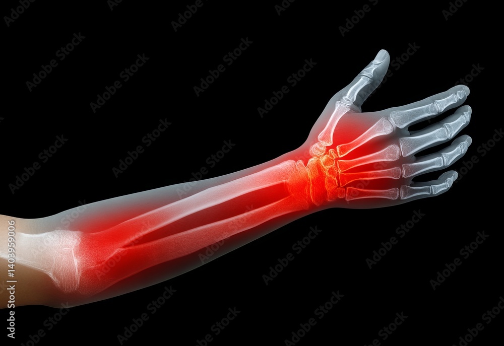 A forearm fracture was identified on the X-ray, affecting the shafts of ...