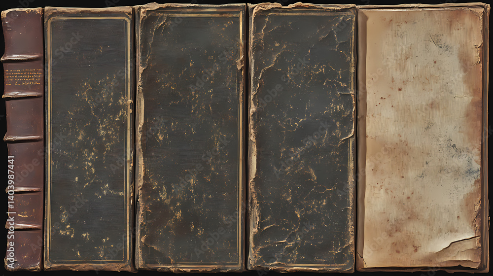 Antique, weathered book. thick pages and worn cover suggest age and ...