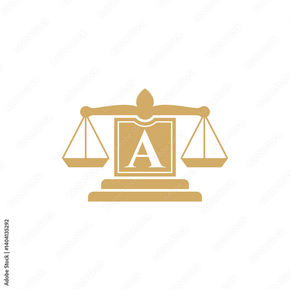 Justice Scale And Negative Space Letter A Logo Vector 001 の Stock ベクター ...