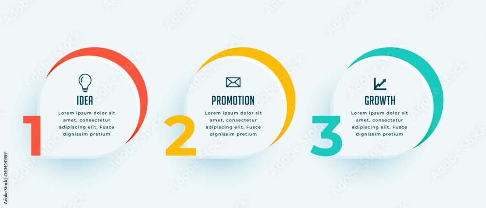 three step corporate infographic sequence timeline banner design Stock ...