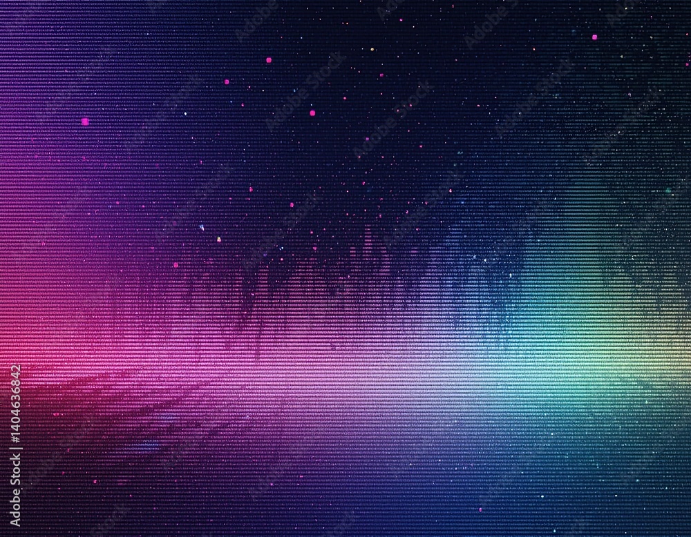 4k digital grainy gradient with colorful soft noise and vhs glitch ...