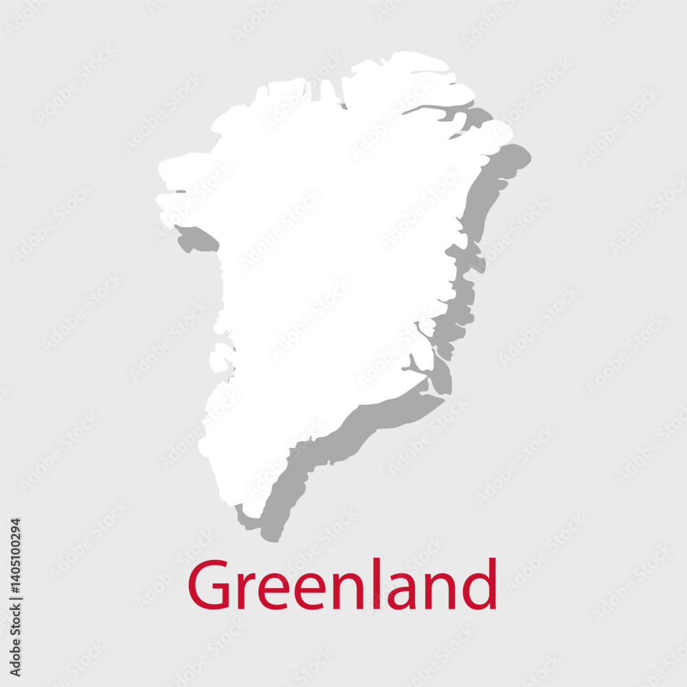 Greenland Map icon. Official vector Greenland map isolated on white in ...