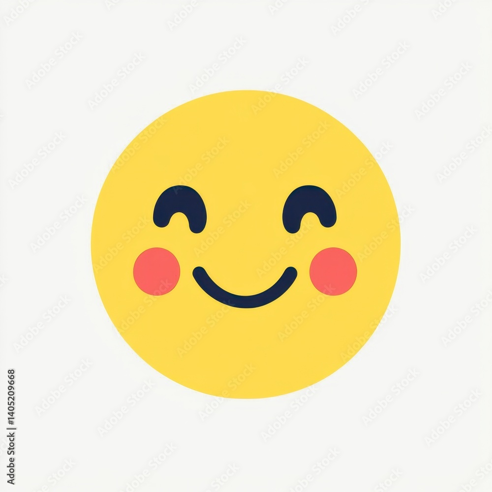 Smiling Face Emoji Character with Cheeks for Positive Feedback Stock ...