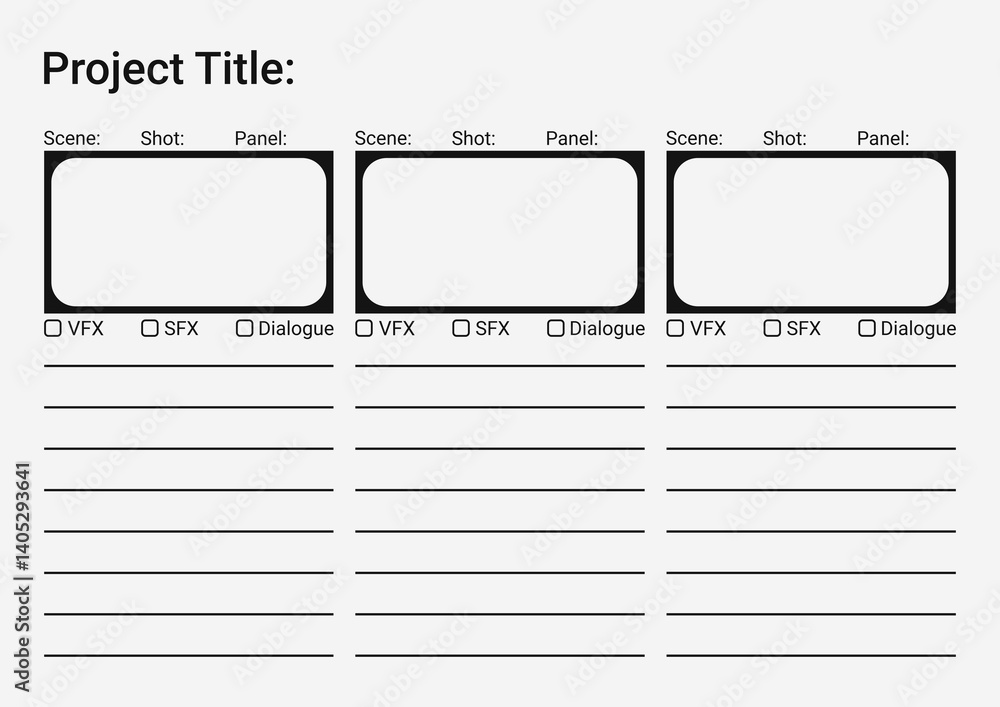 Professional film storyboard template. Perfect for Filmmakers ...