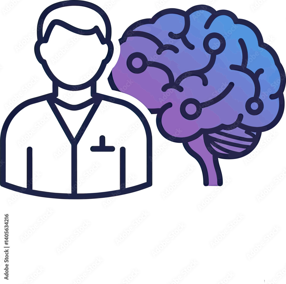 Neurologist and Brain: A symbolic illustration of a neurologist ...