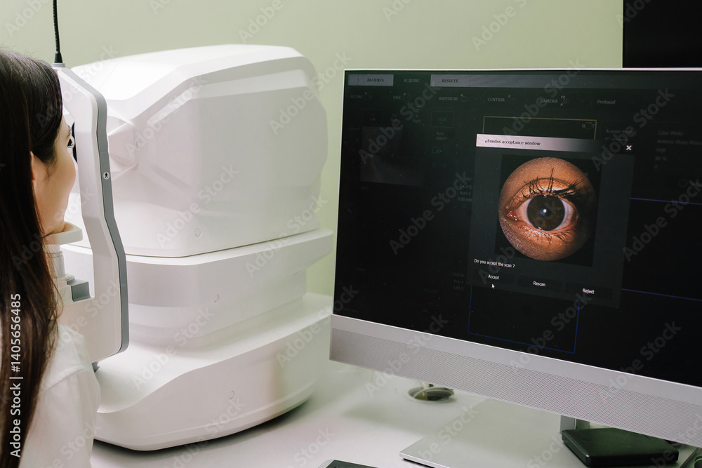 Optical coherence tomography OCT scan to create pictures of the back of ...