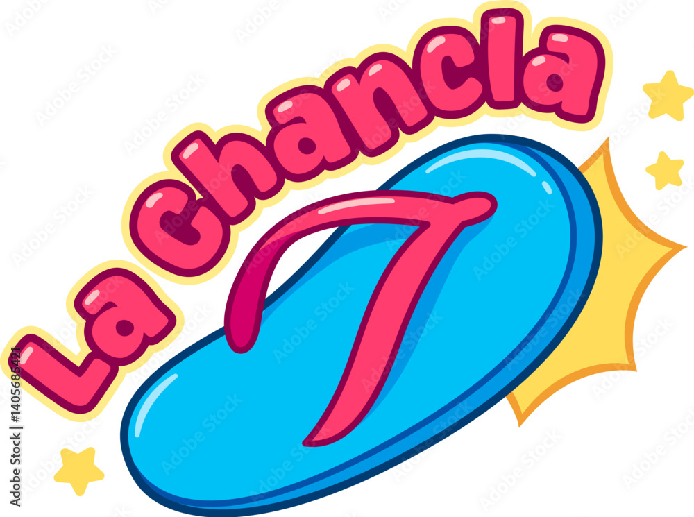 La Chancla ("The slipper" in Spanish) funny flip flop cartoon. Mexican ...