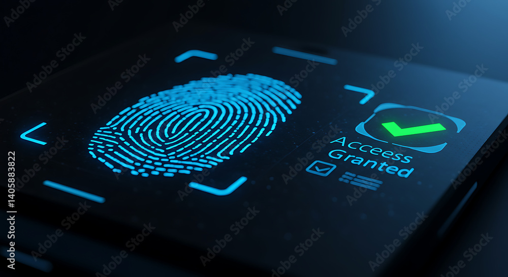 Successful biometric fingerprint authentication on futuristic digital ...