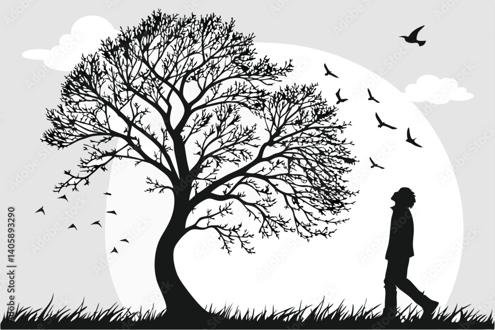 32 Surreal growth concept, trees shaped like upward arrows, increasing ...