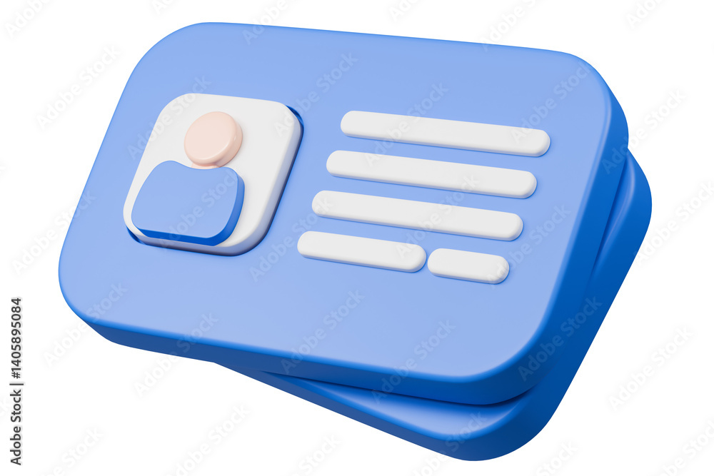 3d Driver license, id card, plastic card, badge icon. Minimal Driver ...