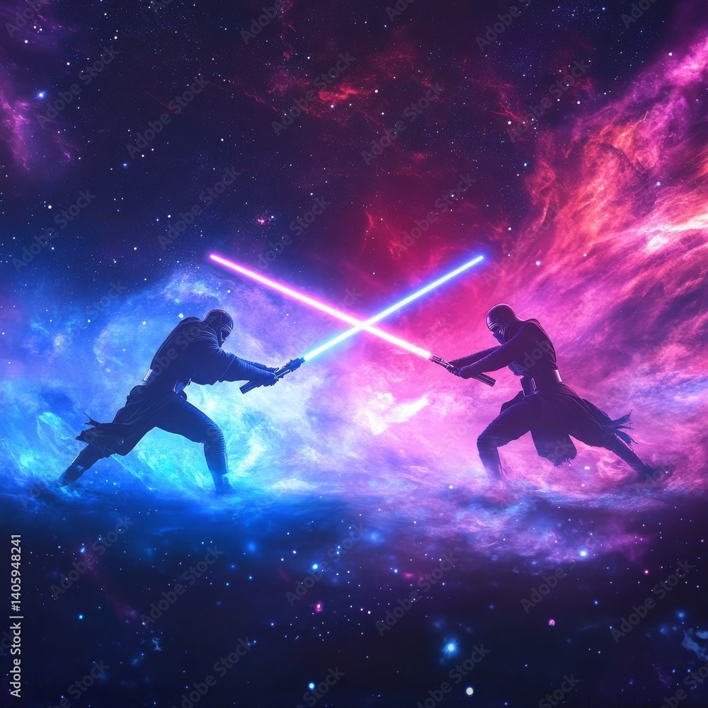 May Star Wars Day Futuristic Lightsaber Duel Futuristic lightsaber duel ...