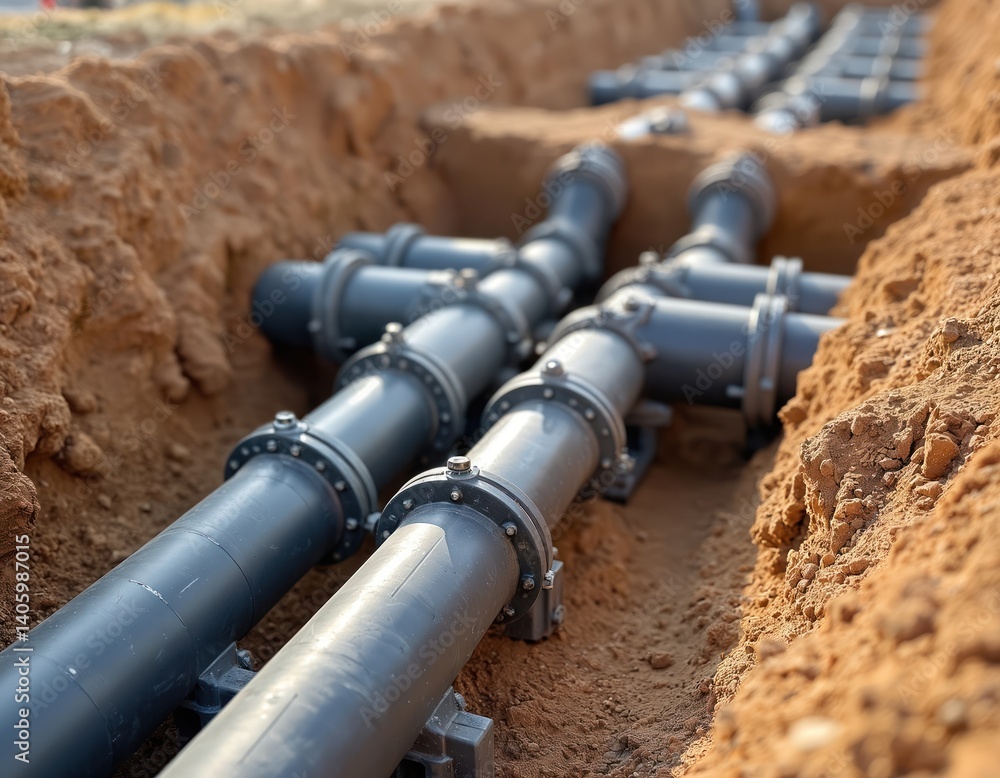 Installation distribution unit heating water supply network. Frame ...