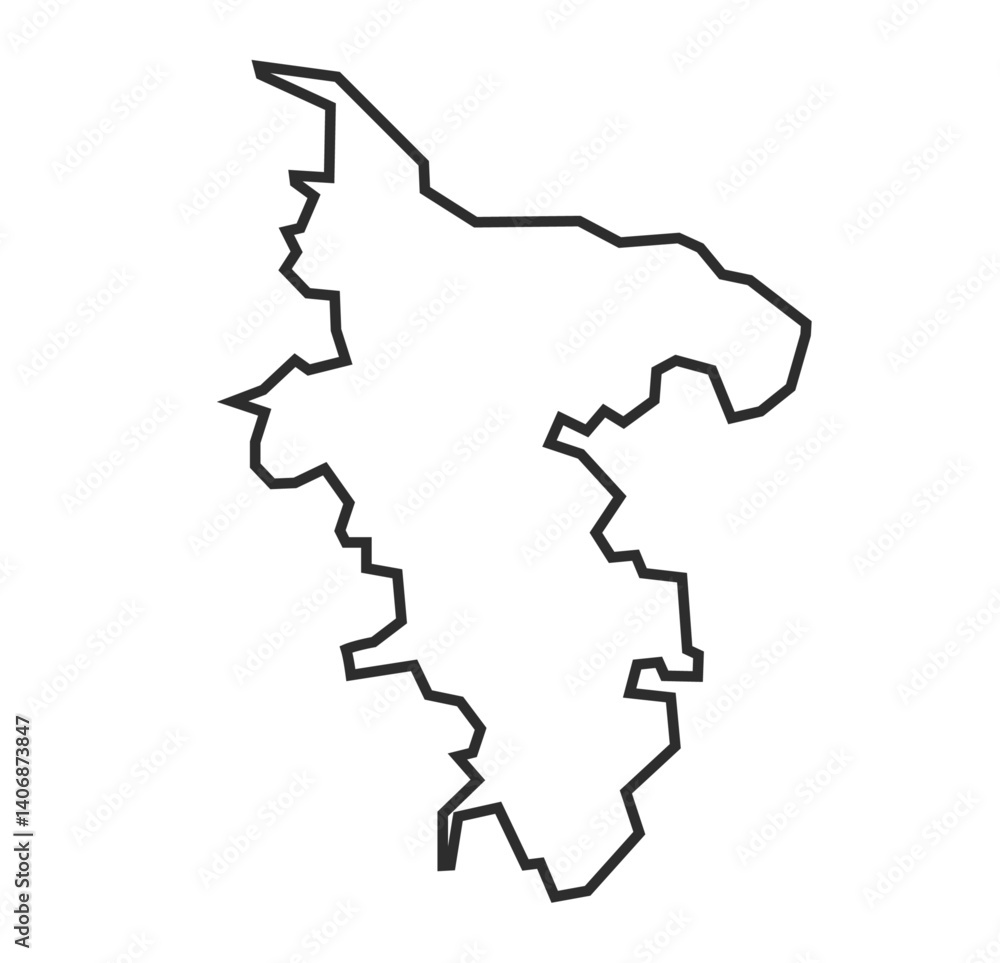 kolhapur District vector outline map illustration Stock Vector | Adobe Stock