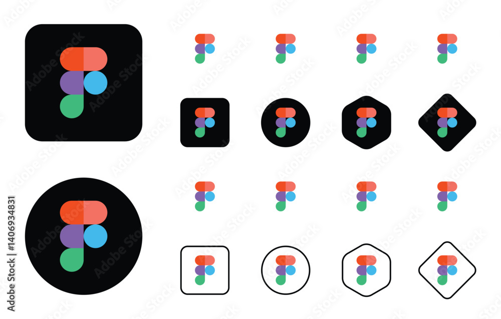Figma logo icon logo set Png & vector. Figma logo transparent png ...