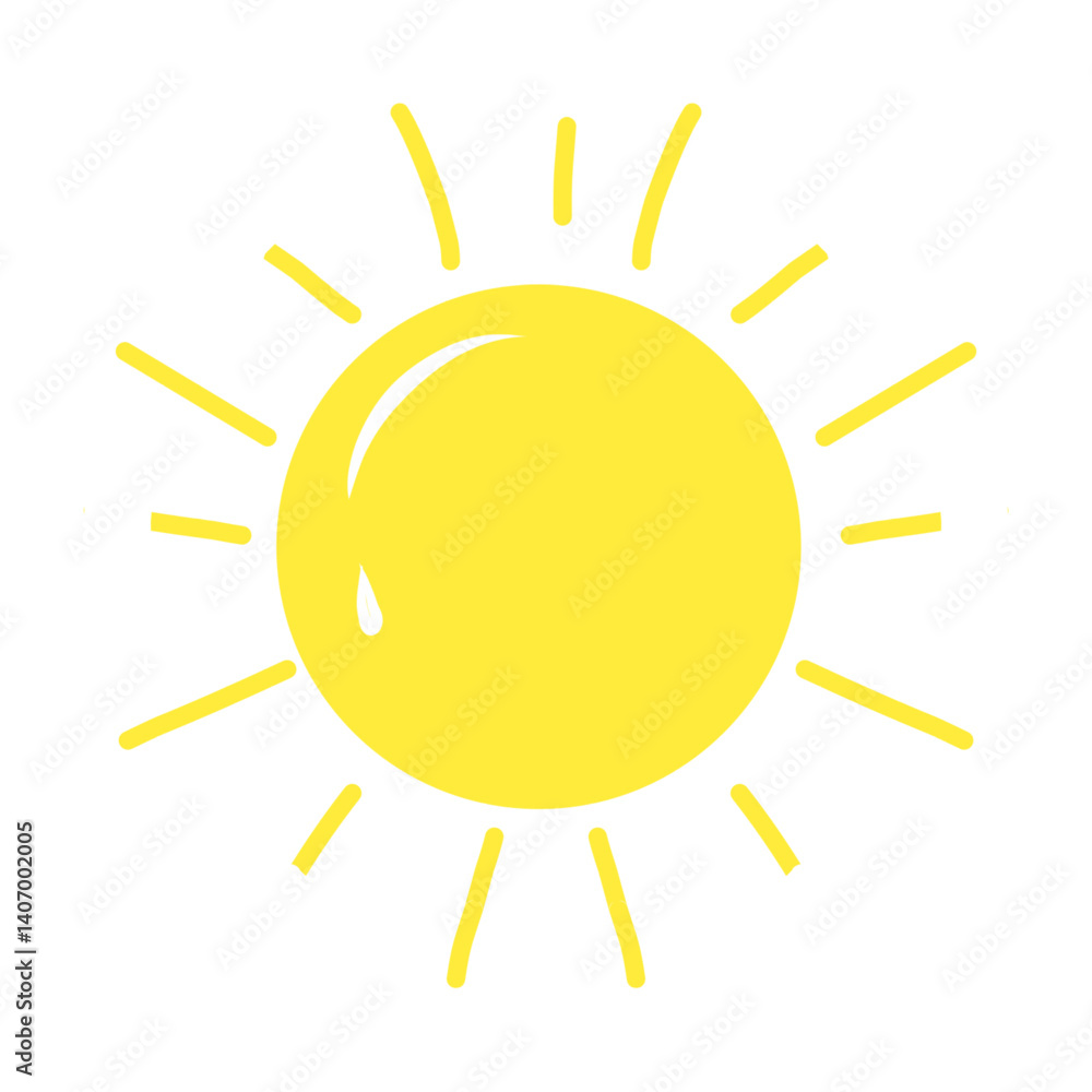 Cute Cartoon Sun Illustration – Bright Yellow Sunshine Clipart Stock ...