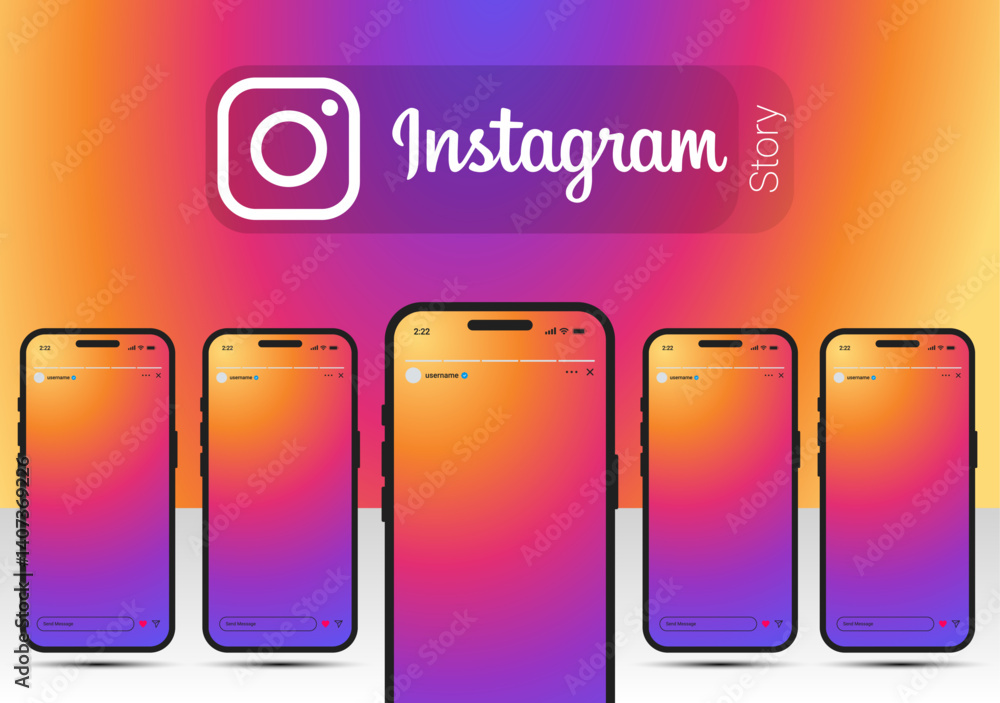 Instagram Story mockup template with updated 2025 grid size. New ...