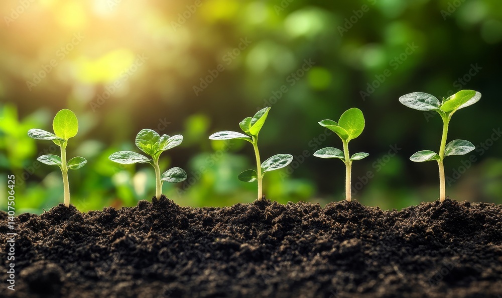 Illustration of plant growth stages from seed to mature plant ...