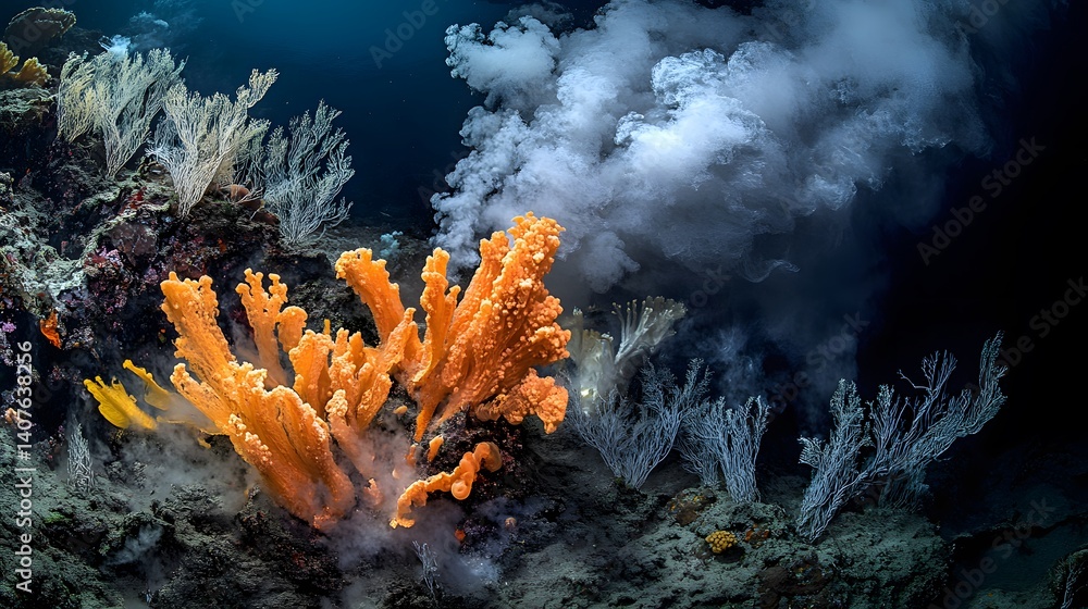 Hydrothermal Vent Ecosystem – A vibrant deep-sea ecosystem surrounding ...