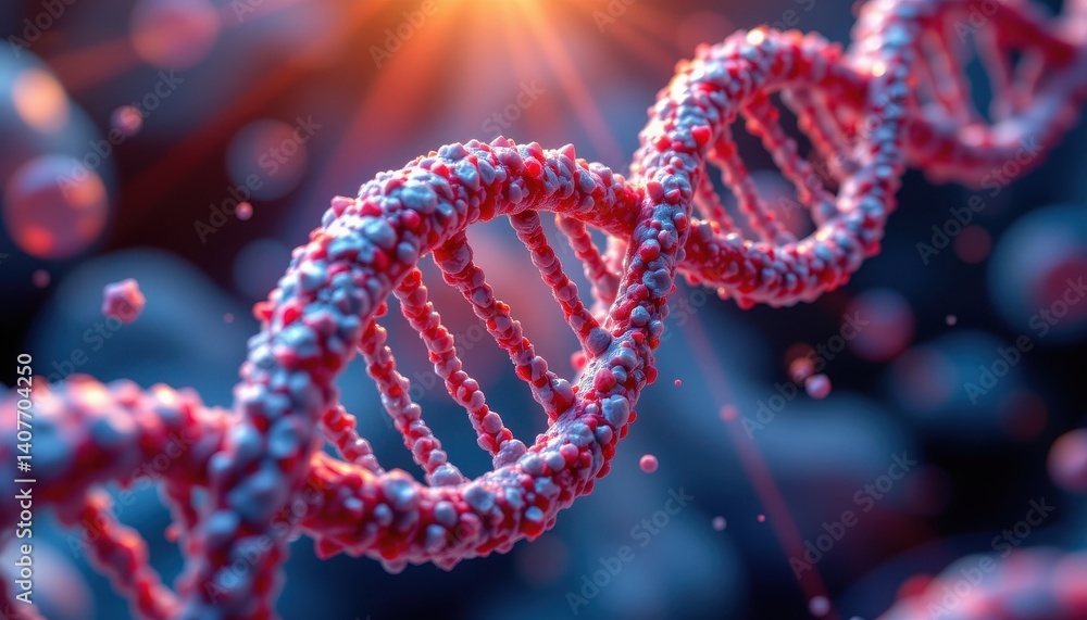 Microscopic View Illustrate a close up view of DNA at the molecular ...