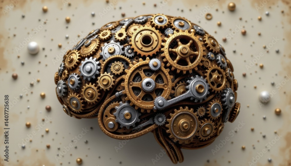 Mechanical Brain Design a steampunk inspired brain with gears and cogs ...