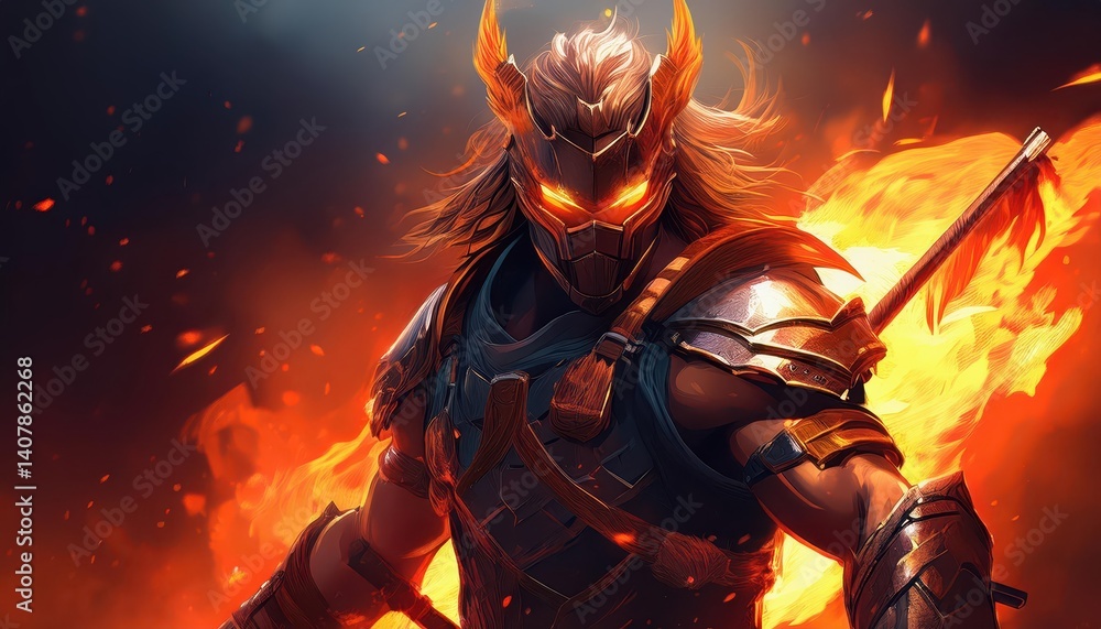 Foto de Stock Intense Mortal Kombat Battle Scene Warrior with Blazing ...