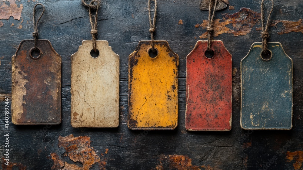 collection of blank old sticker label price tag template for mockup ...