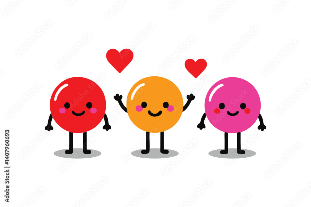 Charming Circle Friends, A Delightful Trio of Animated Spheres with ...