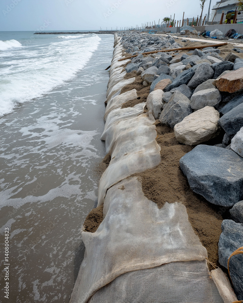 Geotextile fabric protection. Construction engineering. Drainage ...