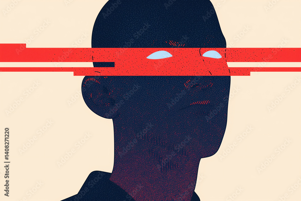 Distorted Reality: An enigmatic silhouette of a man with his face ...