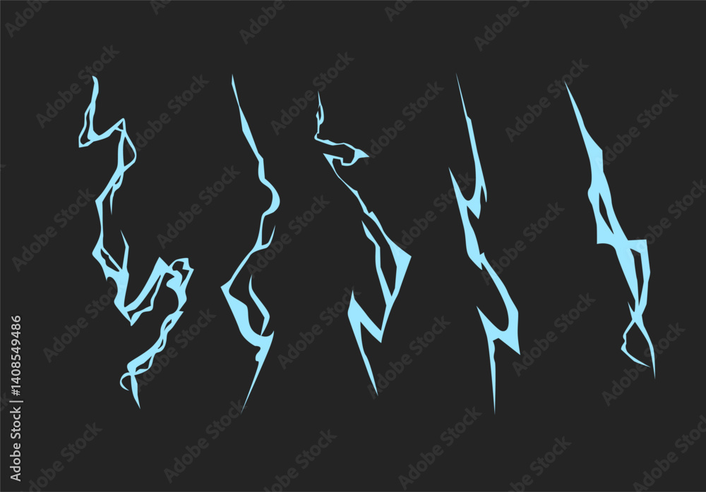 Cartoon shock animation frames Lightning bolt hit vfx effect impact ...