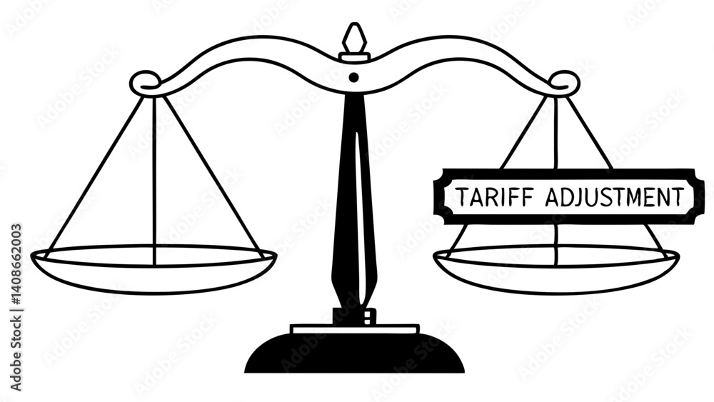 Tariff Adjustment Balance: A symbolic illustration shows a scale with ...