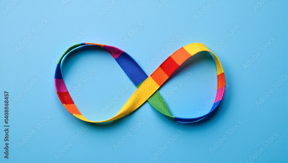 Autism Acceptance Month, Autism Awareness Day Concept, Rainbow Infinity ...