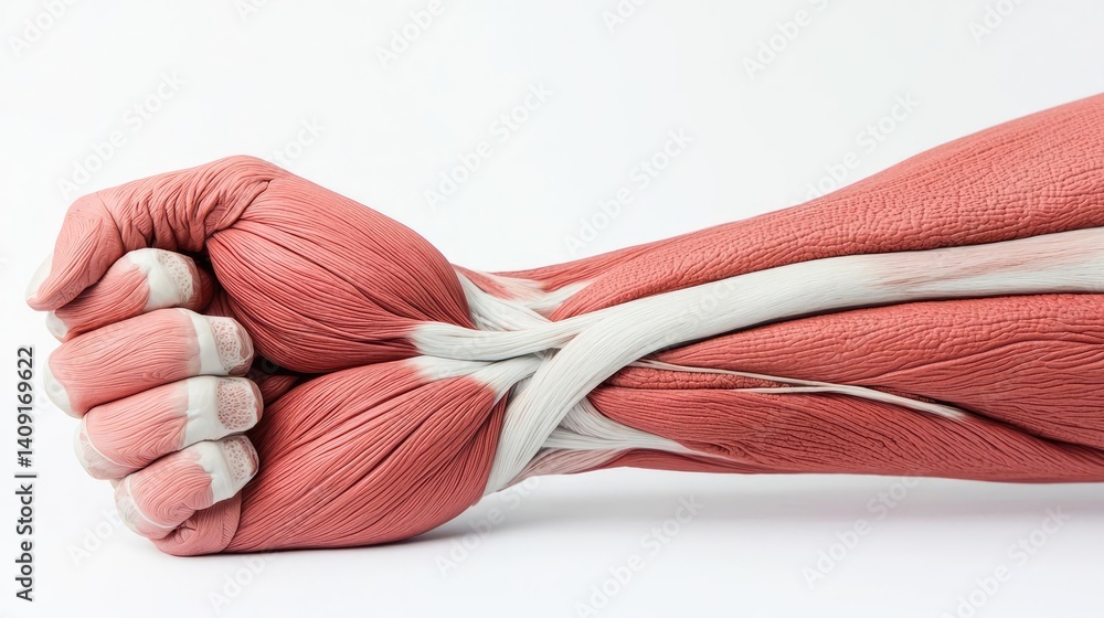 Human forearm anatomy tendon ligament and muscle concept. Anatomical ...