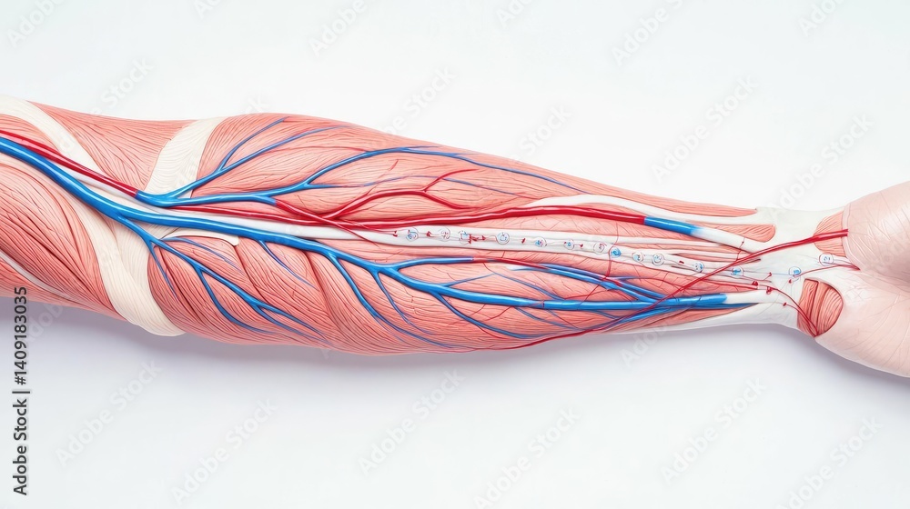 Human forearm anatomy diagram skin circulation structure concept ...