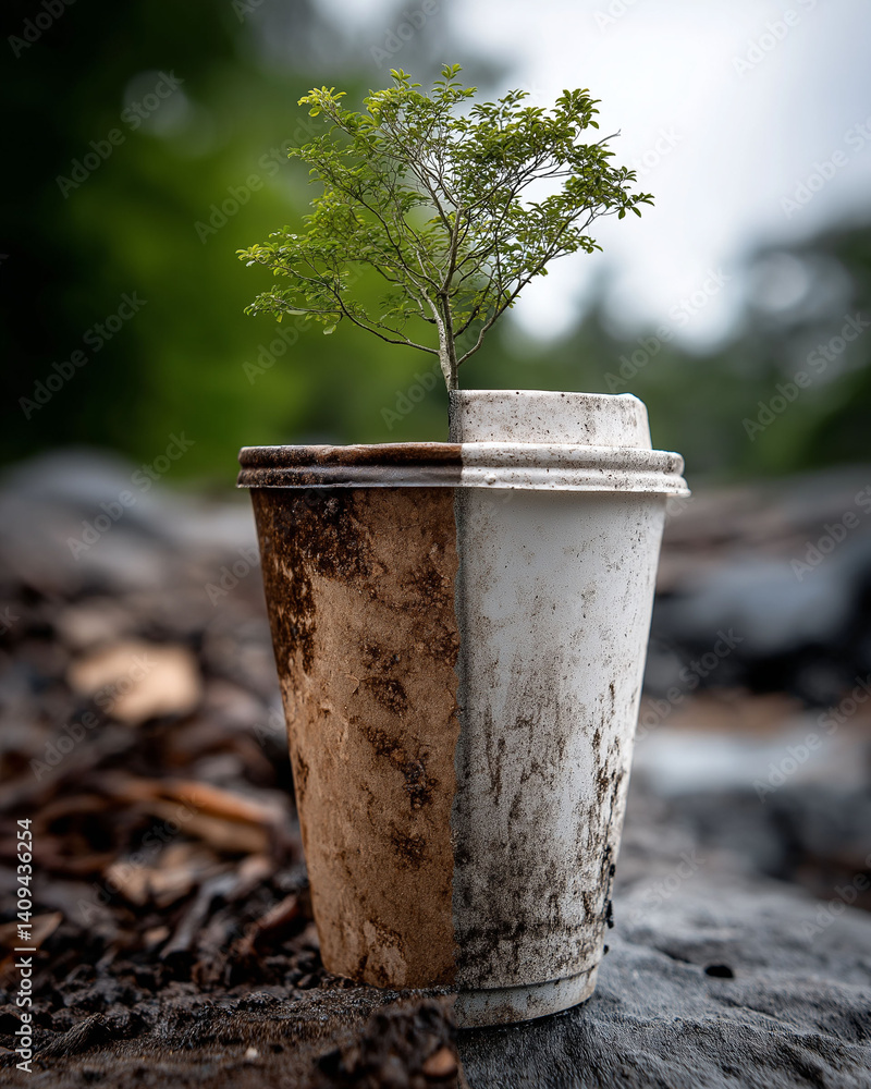 Biodegradable plastic PLA, PHA, PBAT decomposition plastic pollution. A ...