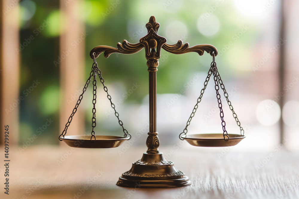 Elegant scales of justice seeking balance and fairness a symbol of law ...