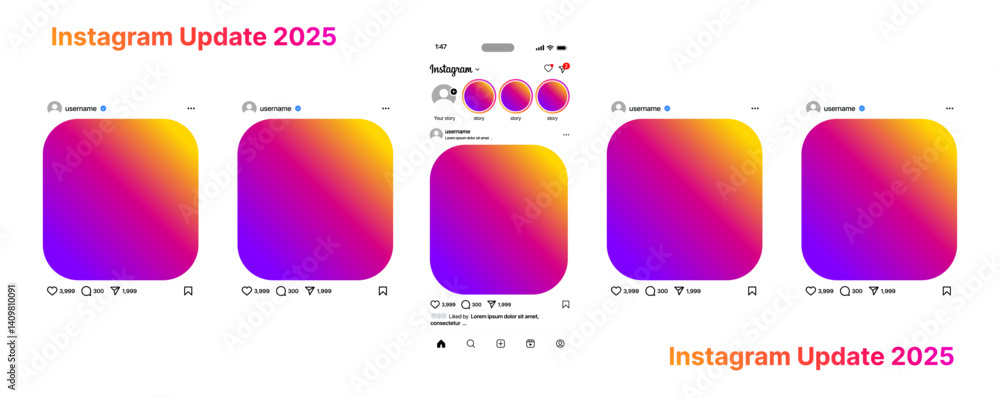 instagram new grid size template update 2025, Instagram social network ...