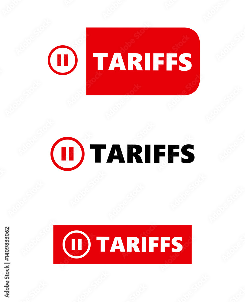 Tariff pause sign, Import Export tariffs, Tariffs label, Tariff war tag ...