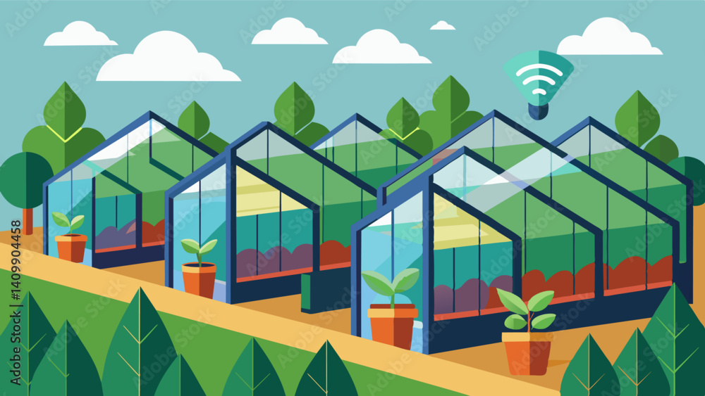 Greenhouses equipped with IoT climate control systems can adjust ventilation and shade to ...