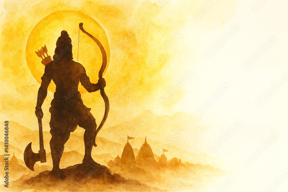 Watercolor illustration for parshuram jayanti with a lord parshuram ...