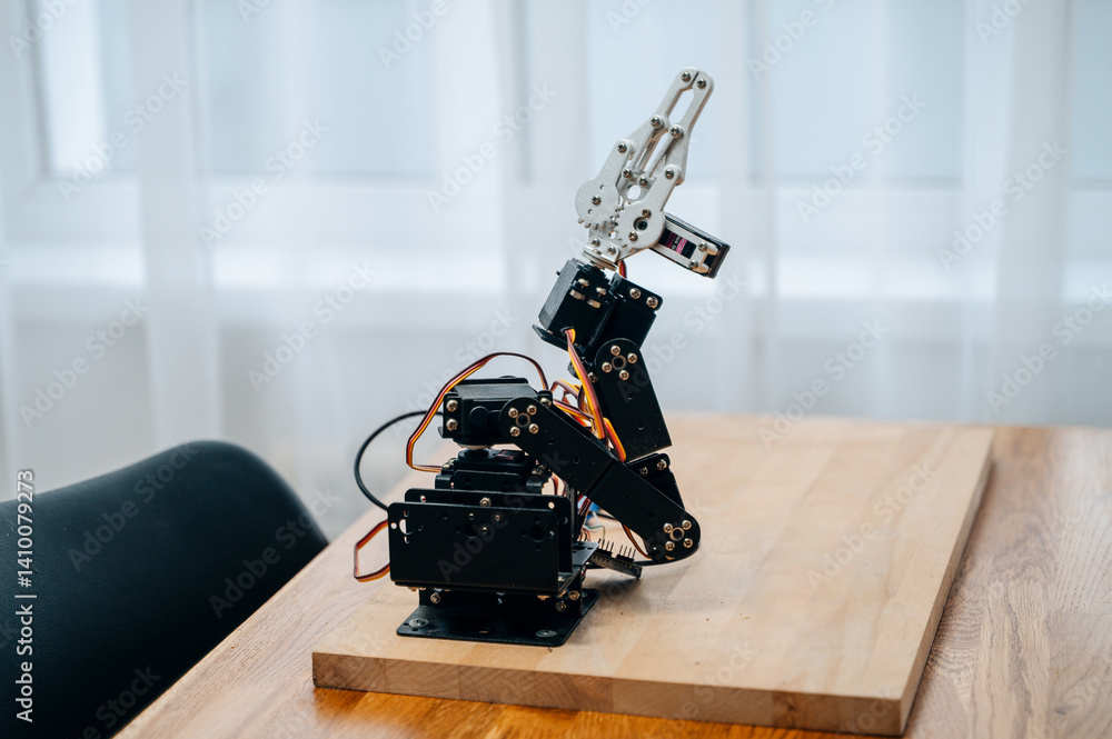DIY robotic arm with Raspberry Pi and Arduino components. Modern ...