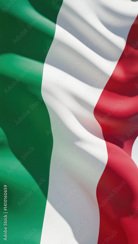 Italian flag waving in slow motion - symbol of italian heritage and ...