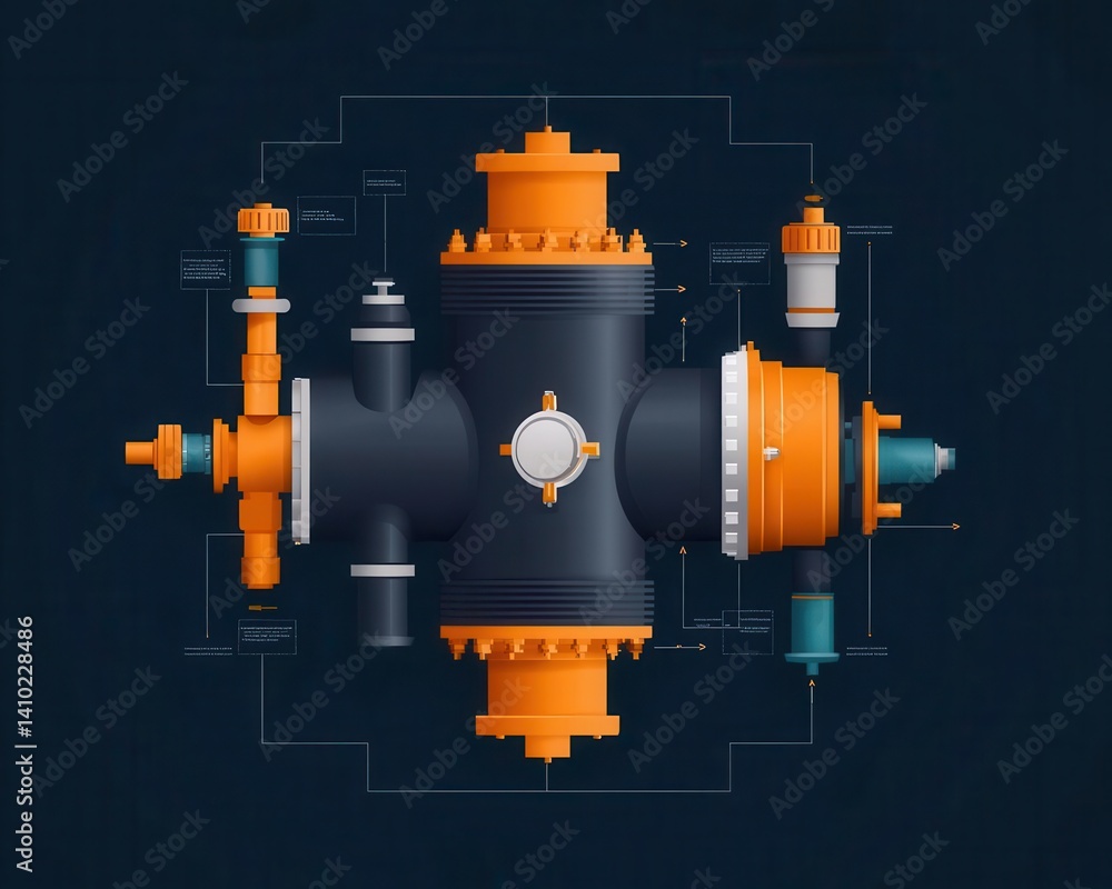 Exploded technical diagram of a fuel cell engine s hydrogen ...