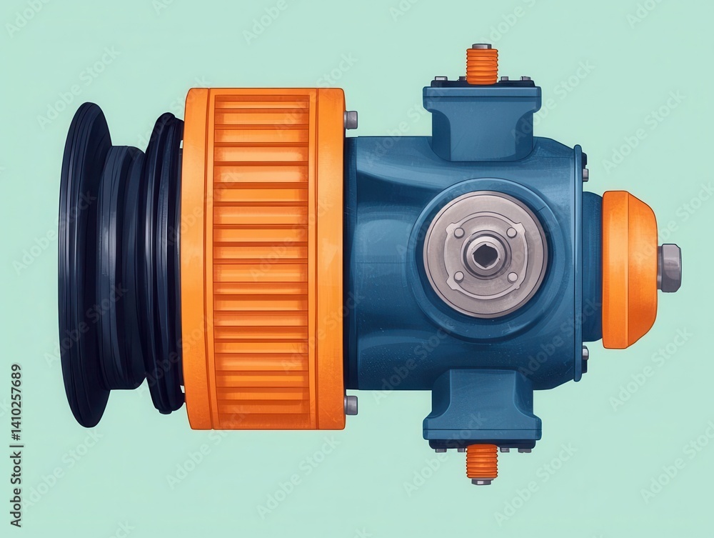 Crosssectional technical drawing of a switched reluctance motor SRM ...