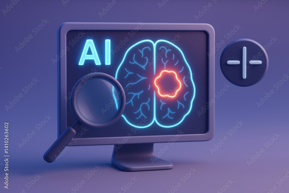 AI Brain Analysis: A digital representation depicts an AI analyzing a ...