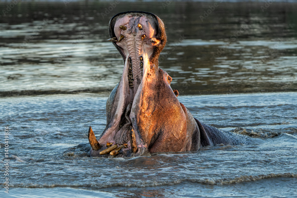 Hippopotamus in Manyeleti Game Reserve in the Greater Kruger Region in ...